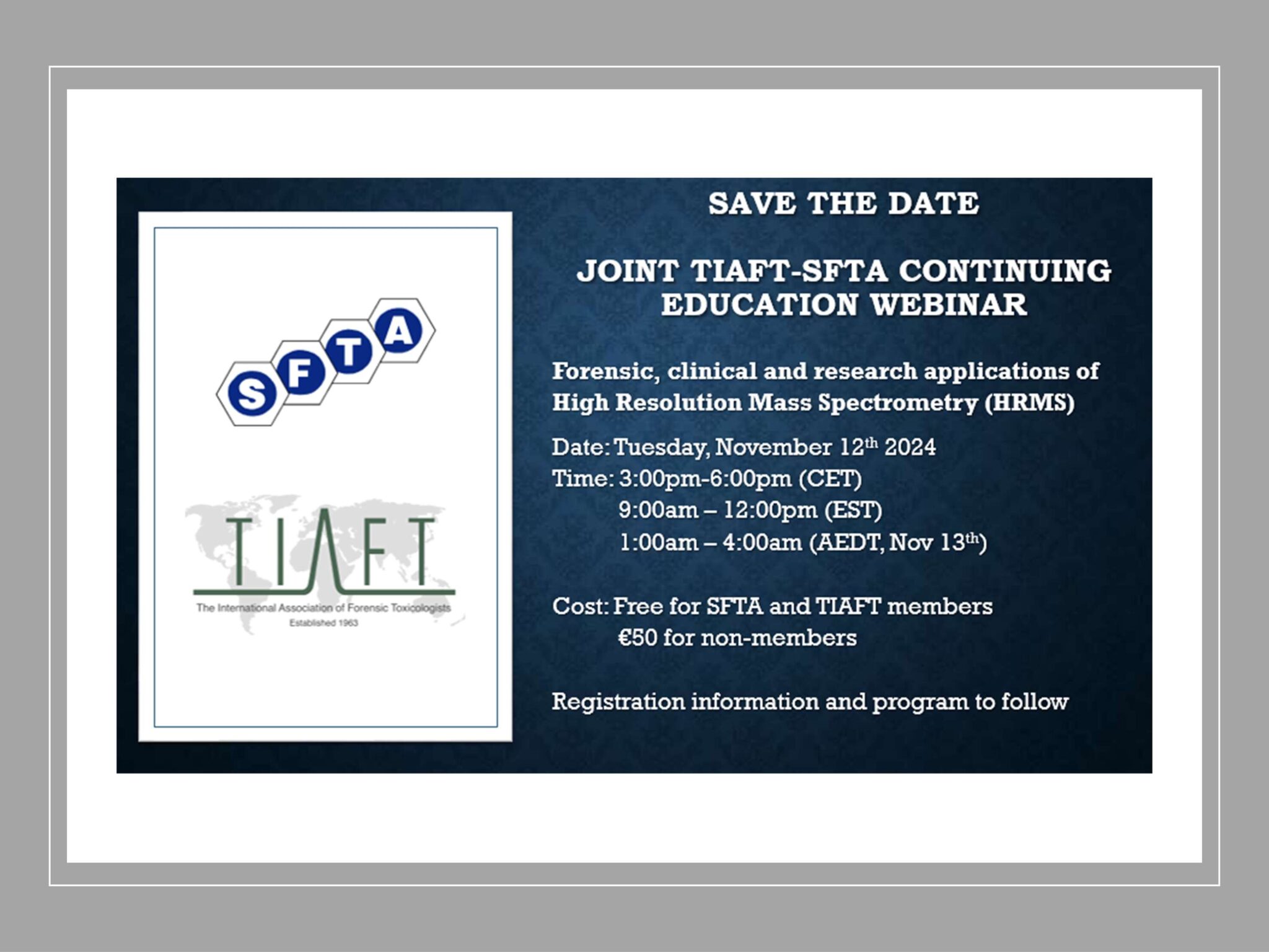 Registration is live for the latest joint TIAFT-SFTA Webinar on High ...